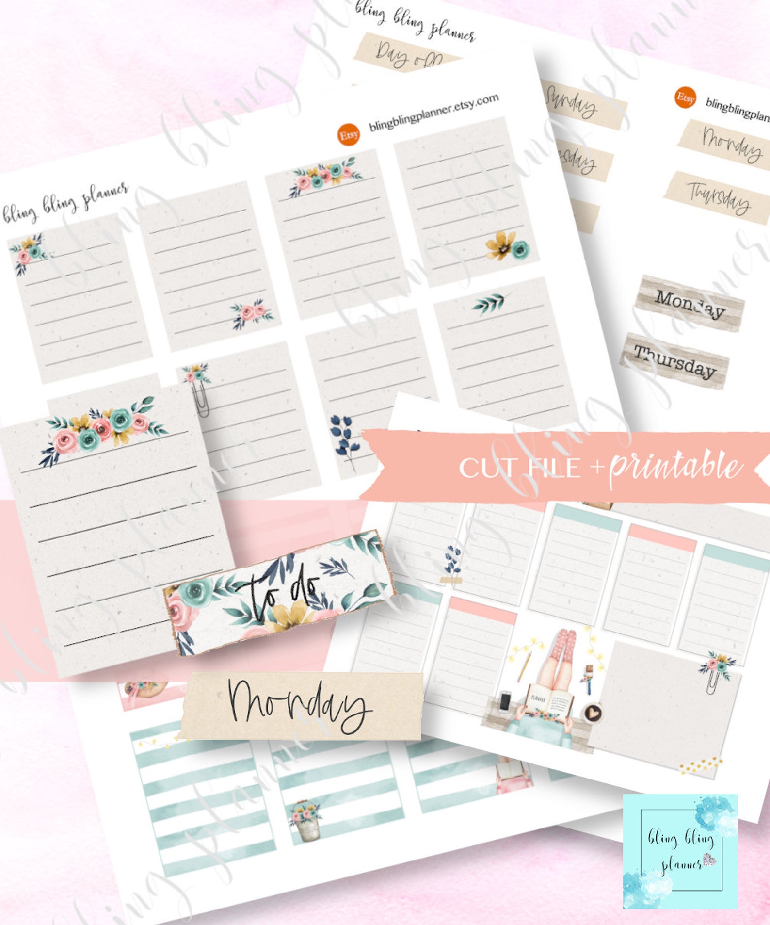 FULL BOX PRINTABLE Planner Stickers Printable Full Box | Etsy