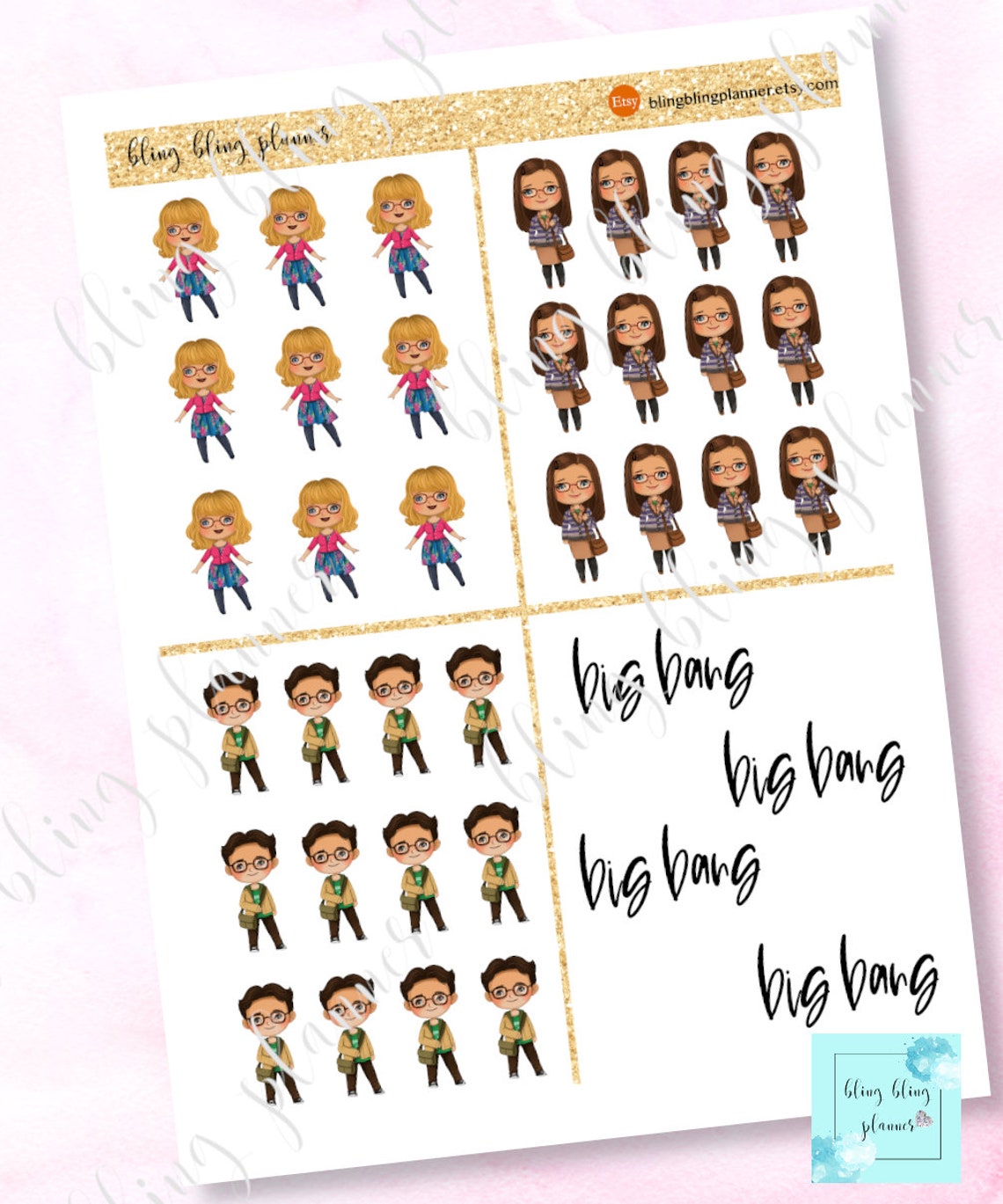 BIG BANG THEORY Stickers Printable Big Bang Theory Sticker - Etsy