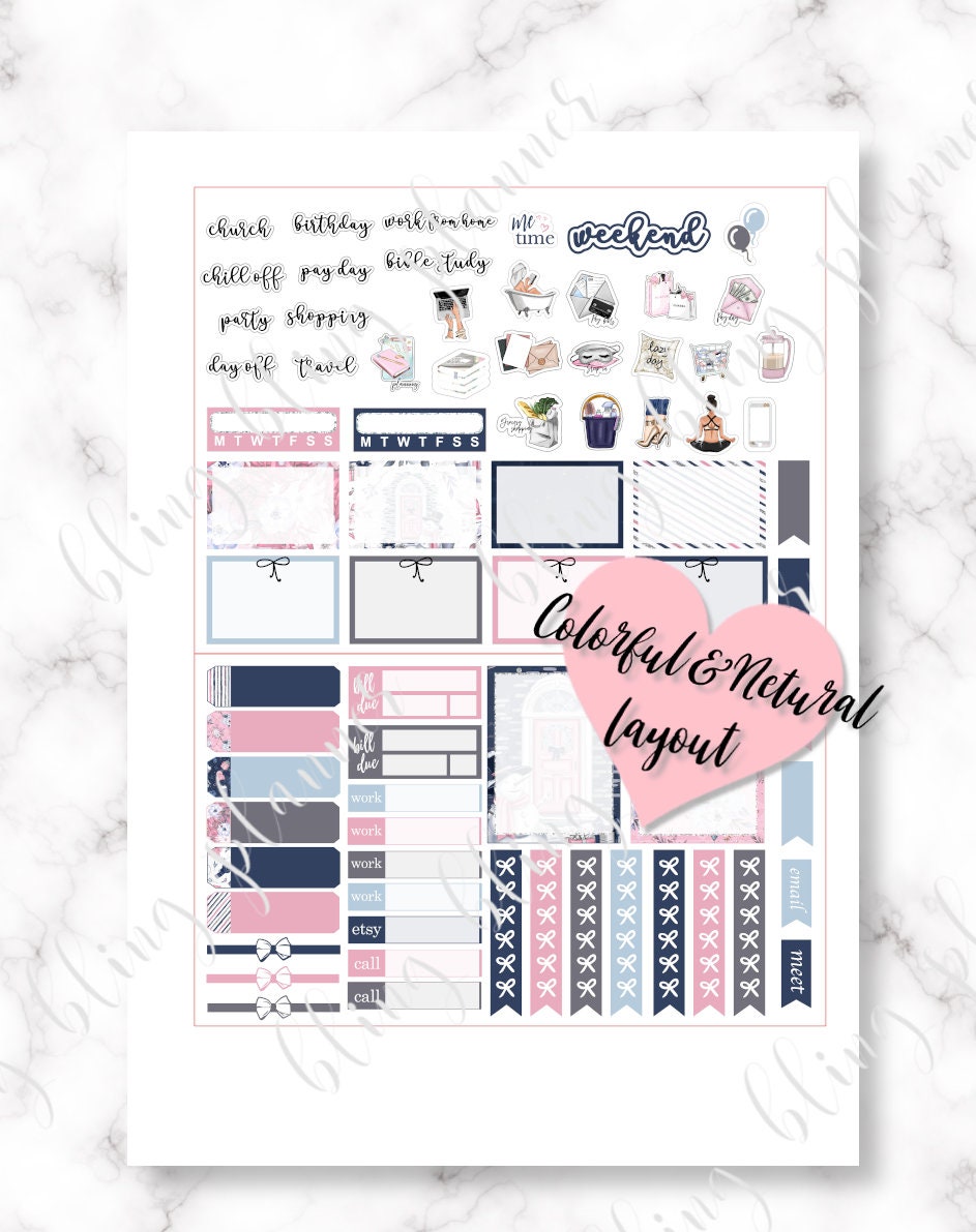 WINTER PRINTABLE PLANNER Stickers, Winter Snow Printable Kit, Let It ...