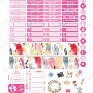 PLANNER STICKER WEEKLY, Digital Planner Kit, Erin Condren Style Planner ...