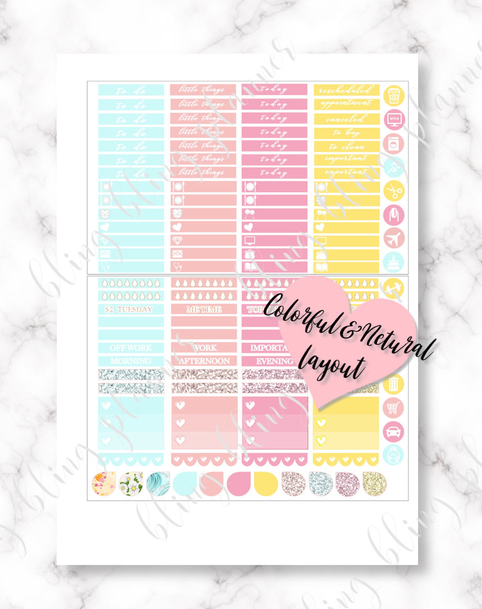 LEMON PRINTABLE PLANNER Stickers Summer Planner Kits | Etsy