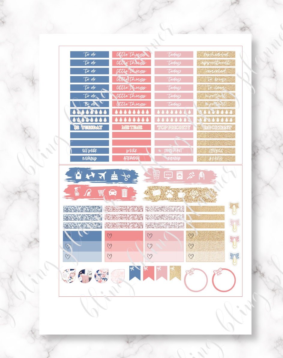 SWEET HOME Planner STICKERS Printable Sticker Kit Stay at - Etsy