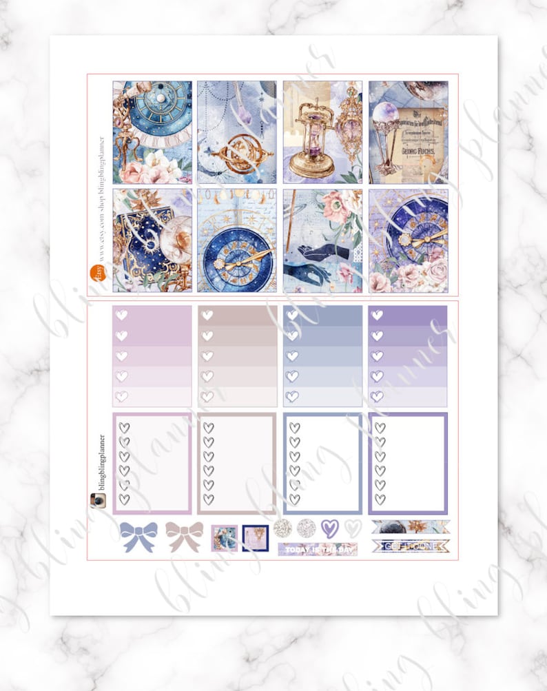 CELESTIAL PLANNER STICKER, Printable Moon Planner Stickers, Celestial ...
