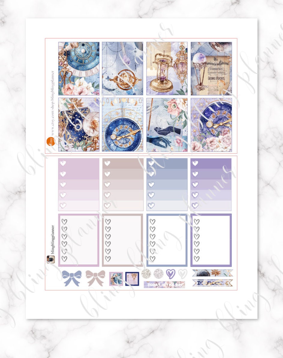 CELESTIAL PLANNER STICKER Printable Moon Planner Stickers - Etsy