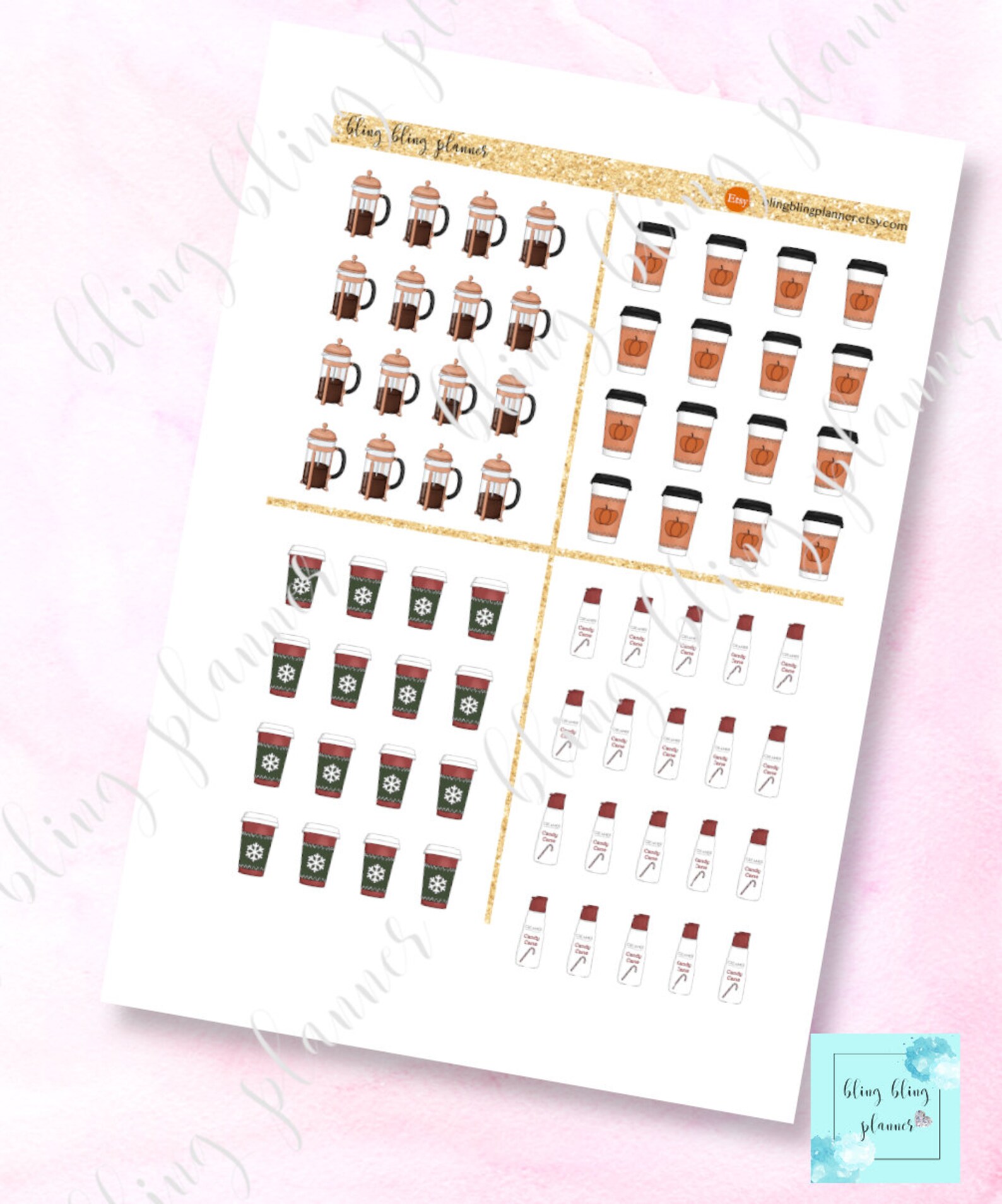 PRINTABLE COFFEE Stickers, Printable Hot Coffee Stickers, Printable ...