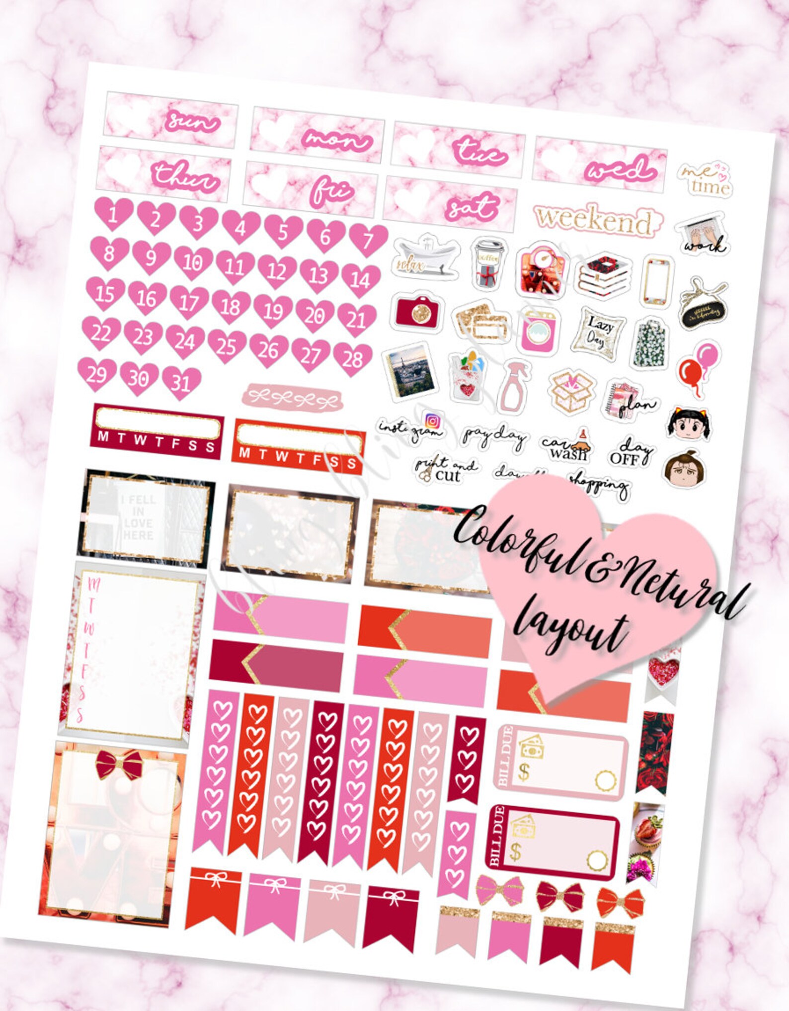 Love PRINTABLE PHOTO PLANNER Stickers Photo Planner Sticker | Etsy