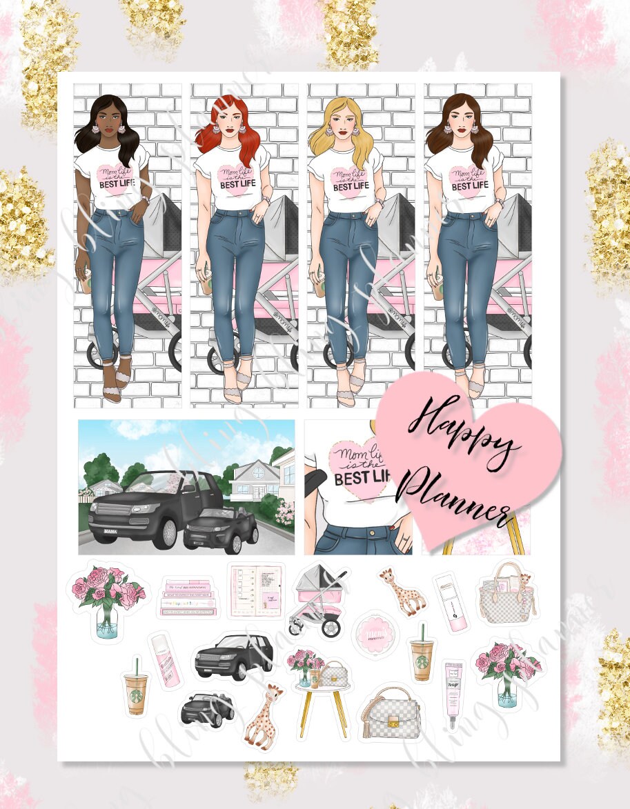 MOM LIFE PRINTABLE Happy Planner Stickers Happy planner Kit | Etsy