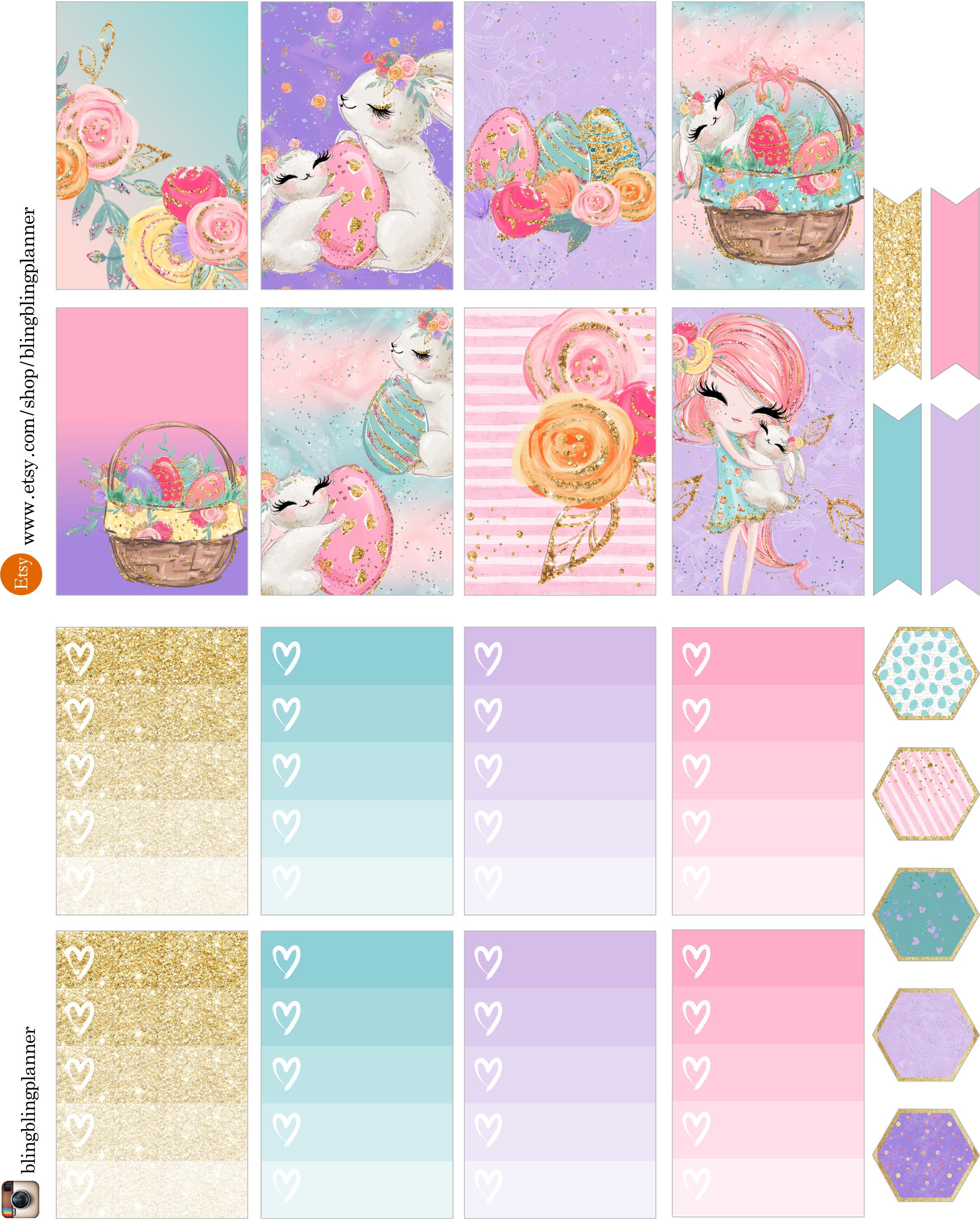 EASTER HAPPY PLANNER Printable Stickers Printable Happy - Etsy