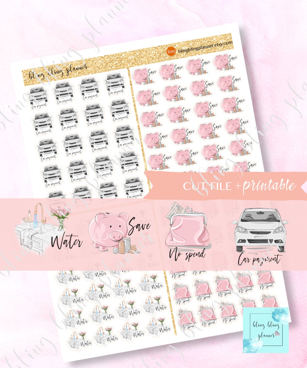 BILLS PRINTABLE Stickers Printable Utility Stickers Water - Etsy