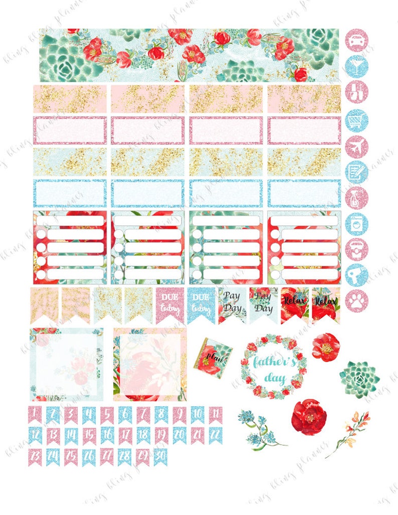 JUNE MONTHLY VIEW Happy Planner Monthly Kit Happy Planner | Etsy