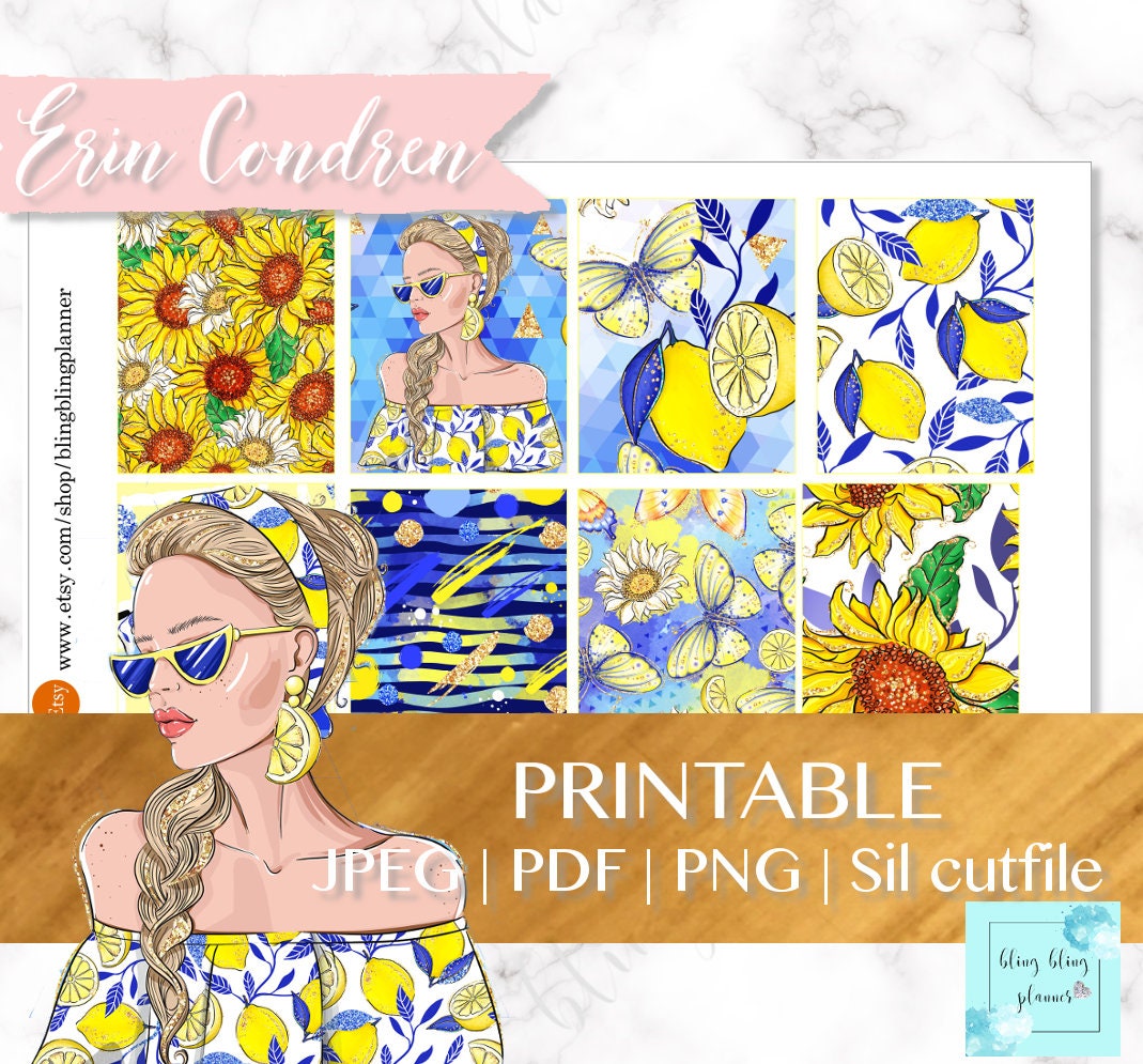 SUNFLOWER PRINTABLE PLANNER Sticker Summer Planner Kits - Etsy