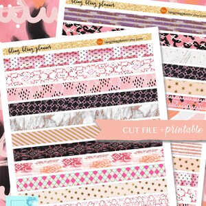 PINK WASHI TAPE, Printable Pink Washi, Printable Masking Tape, Summer ...