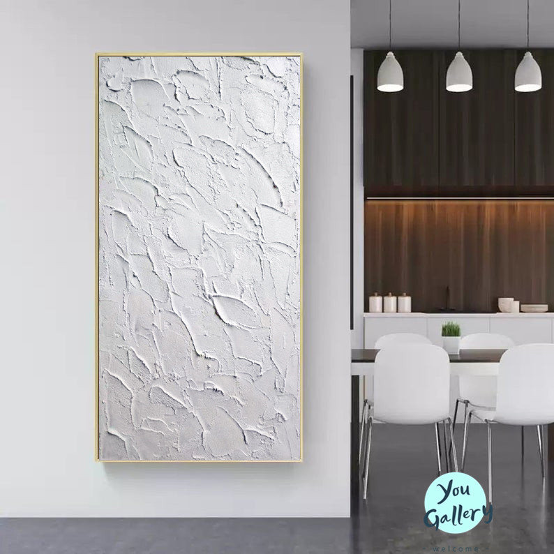 Handmade White Paintingwhite 3D Textured Painting Minimal - Etsy