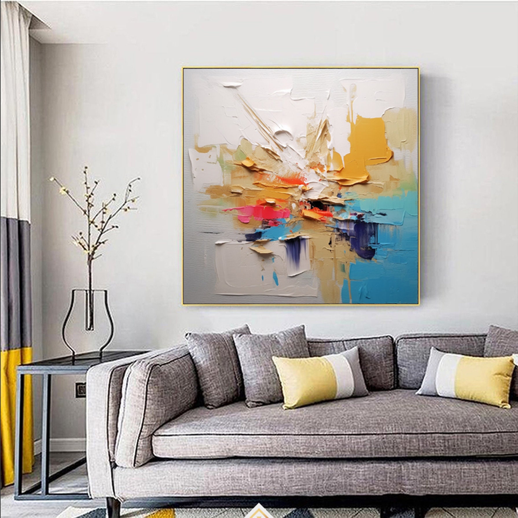 Palette Kinfe Abstract Wall Art,original Textured Painting on Canvas ...