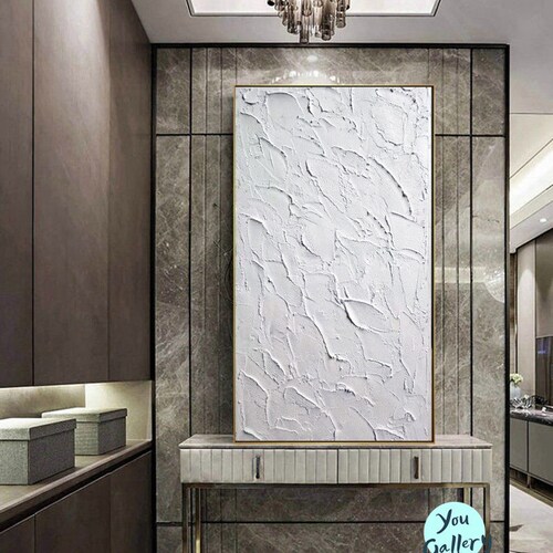 Handmade White Paintingwhite 3D Textured Painting Minimal - Etsy