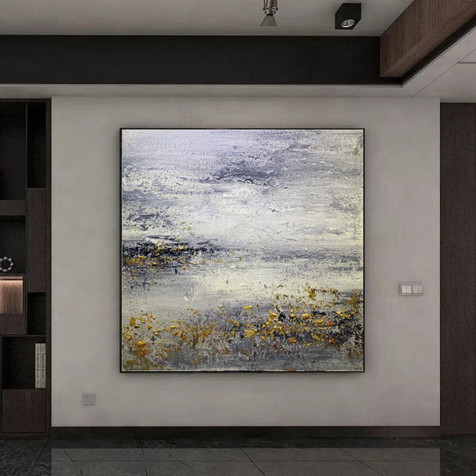 Modern Gray Abstract,painting Acrylic,large Original Painting Abstract ...