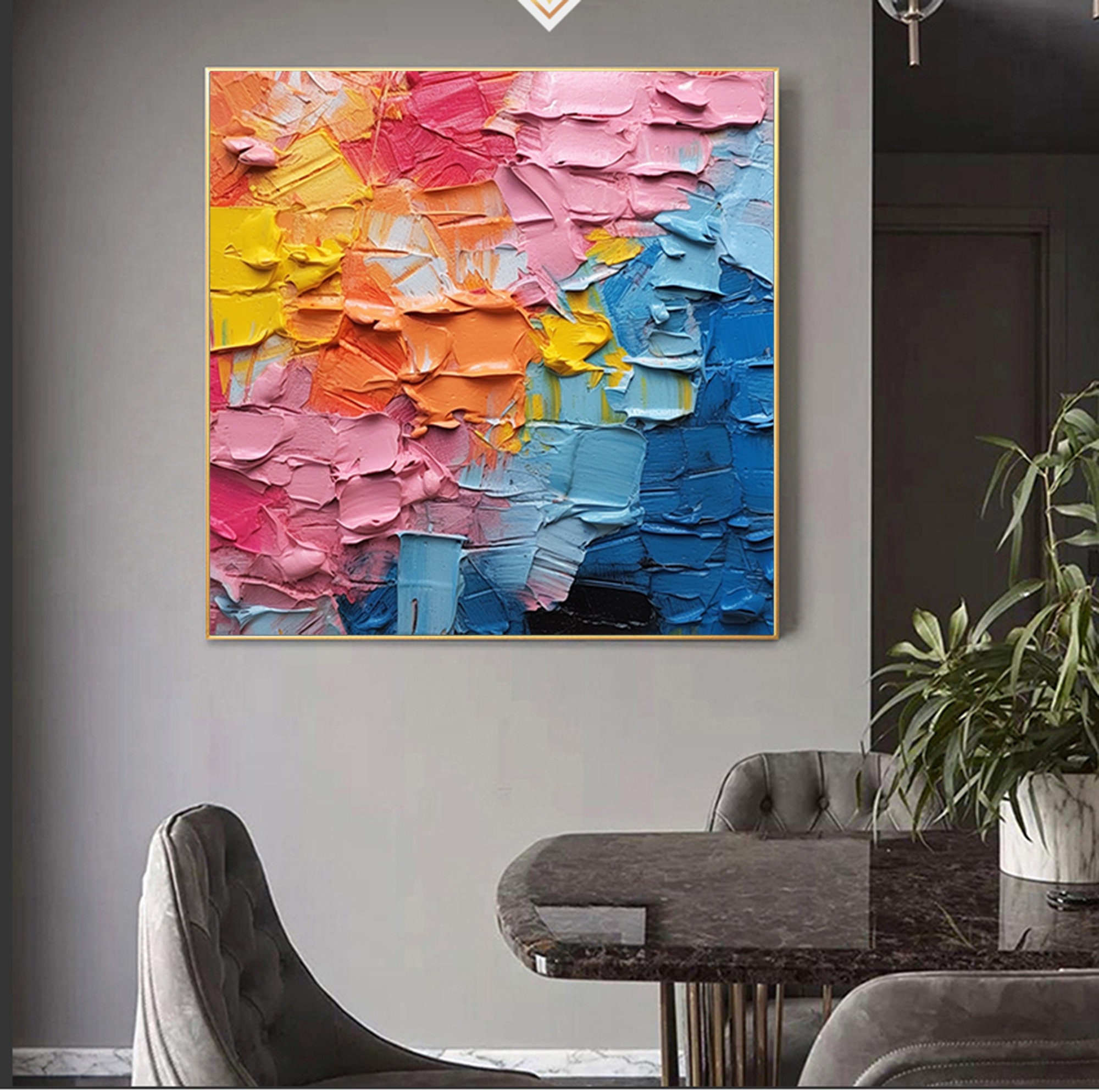 Palette Kinfe Wall Art,original Abstract Painting on Canvas,boho Wall ...