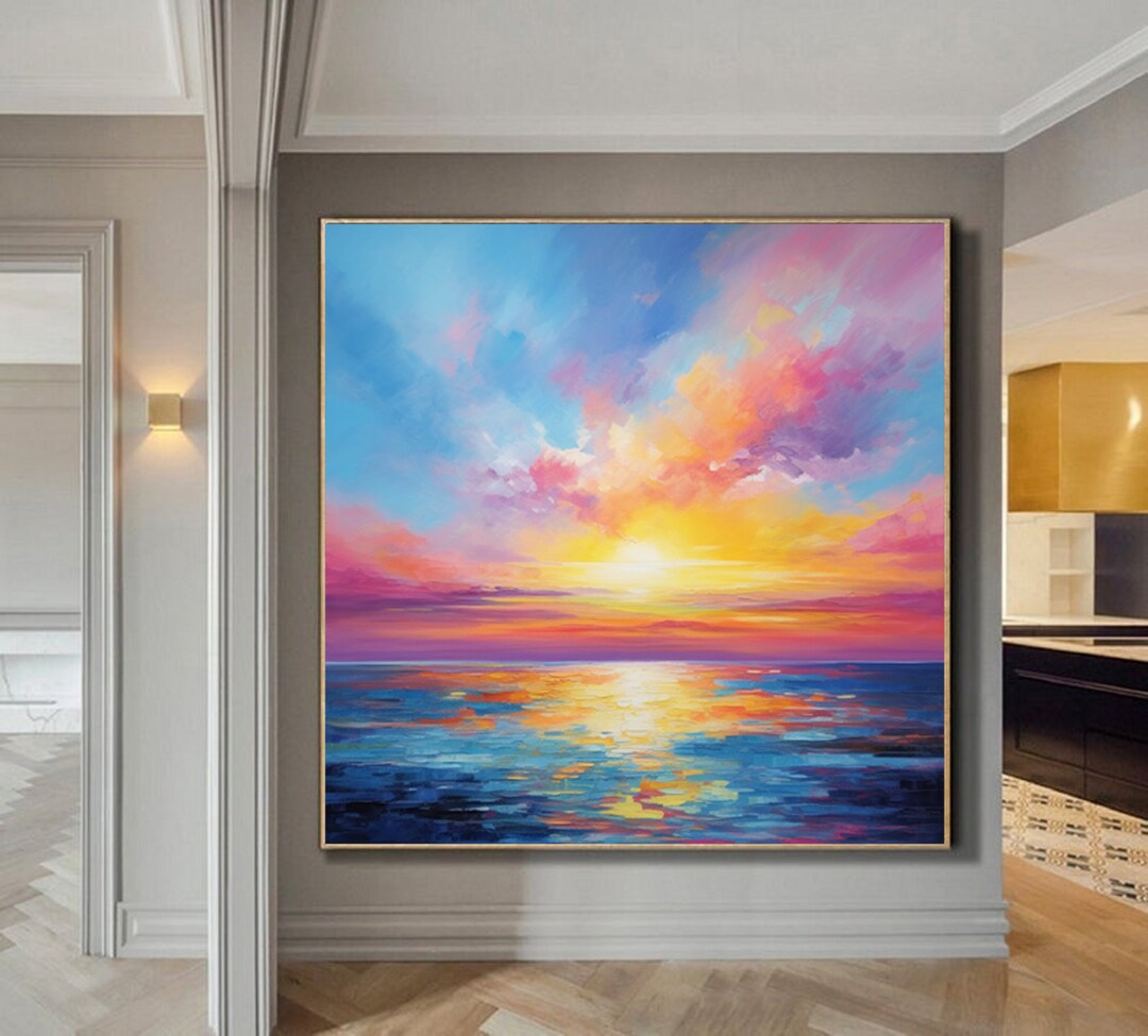 Customized Sky Clouds Landscape Canvas Oil Painting Original Sunraise ...