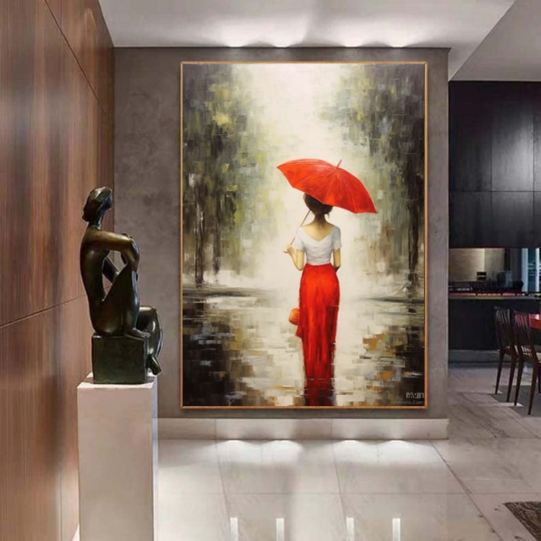 Large Abstract Vietnamese Girl Painting,impressionism Figurative ...