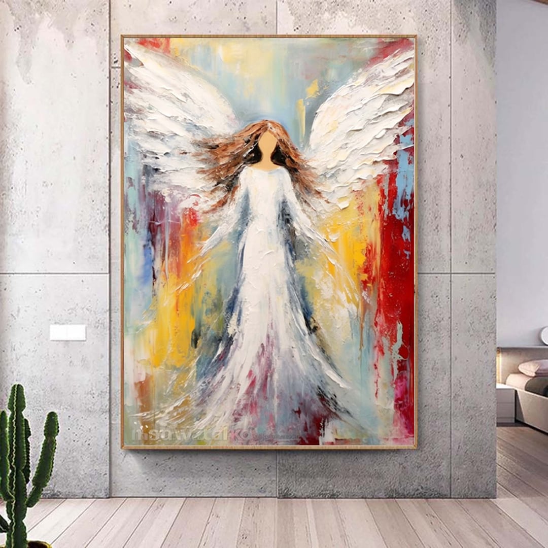 Large Abstract Angel Painting,impressionism Figurative Painting ...