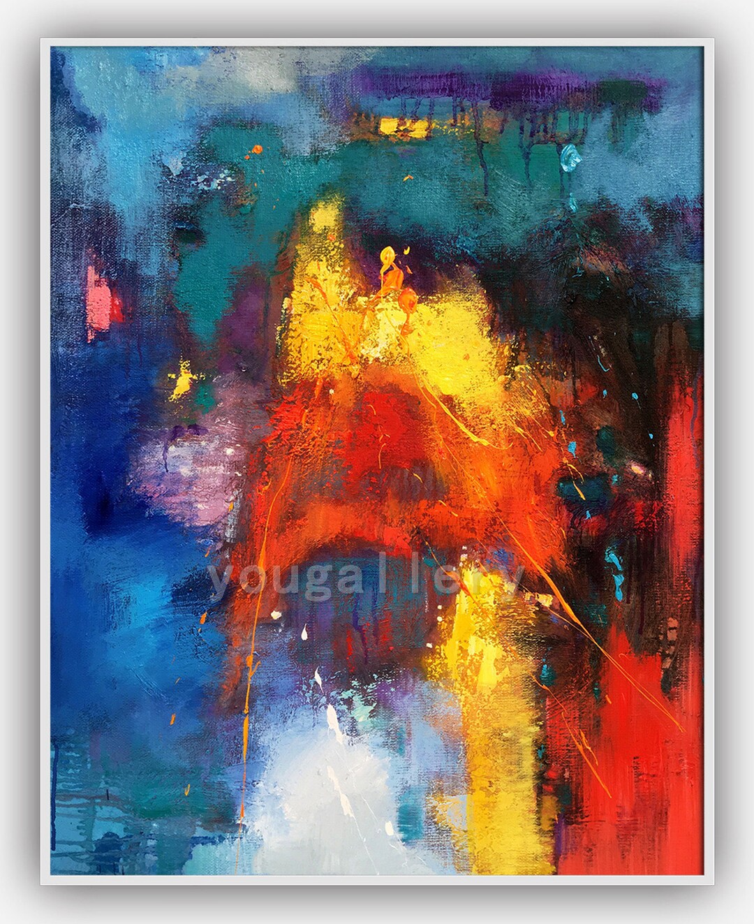 Red Abstract Painting on Canvas,colorful Acrylic Painting,original ...