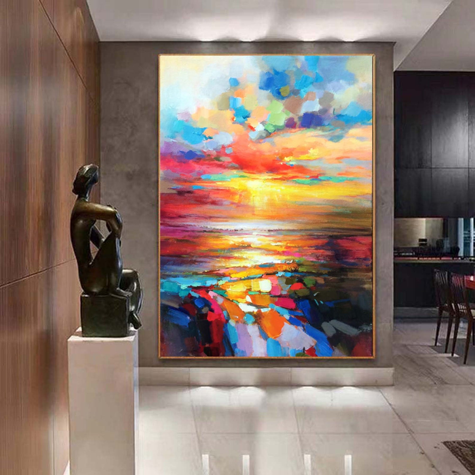 Colorful Sky Painting,abstract Painting on Canvas,original Sunraise ...