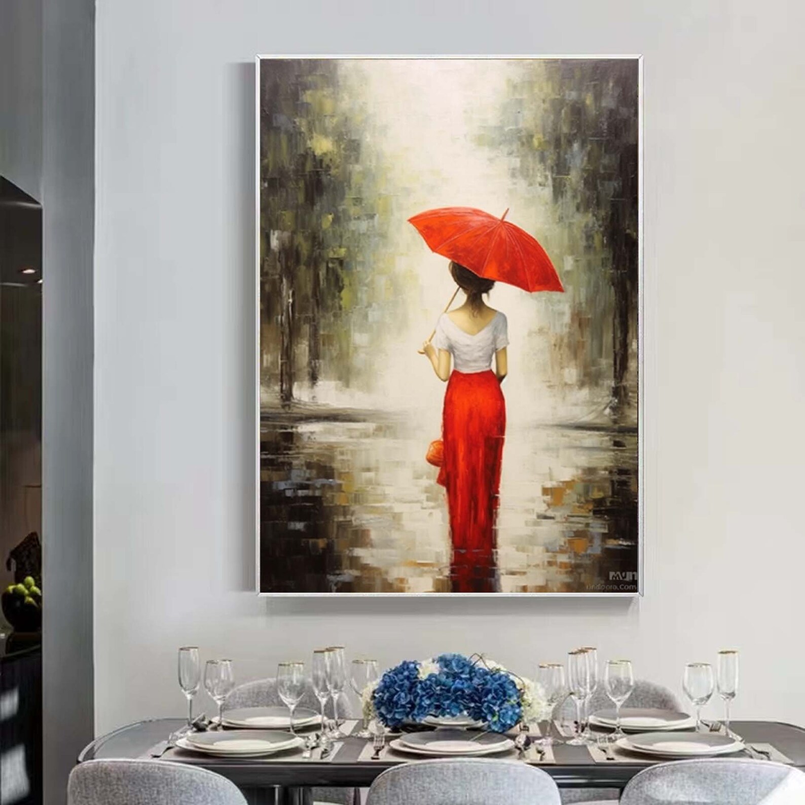 Large Abstract Vietnamese Girl Painting,impressionism Figurative ...