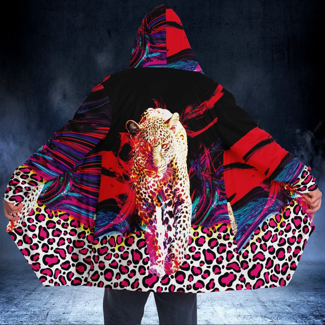 Abstract Art Leopard Print Unisex Luxurious Cloak, 3D Leopard Print ...