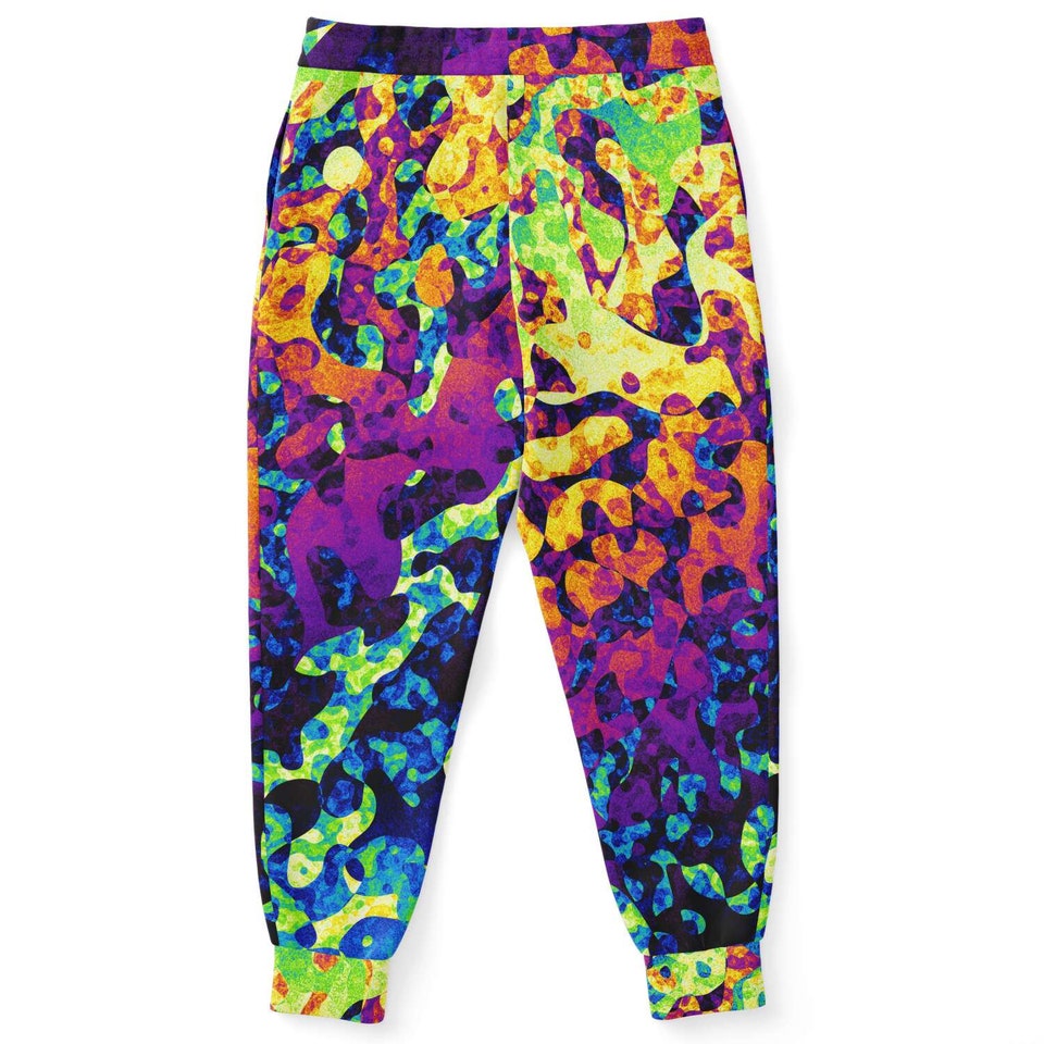 Colorful Crystal Waves Texture Graphic Psychedelic Athletic Joggers ...