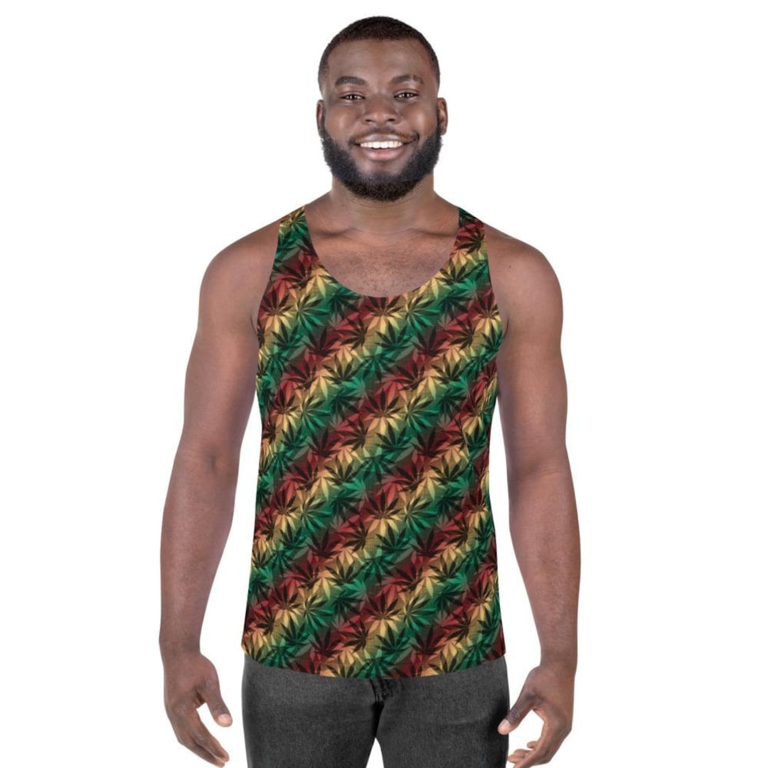 Hemp Marijuana Weed Cannabis Leaf Leaves Spiral Pattern Unisex Tank Top ...