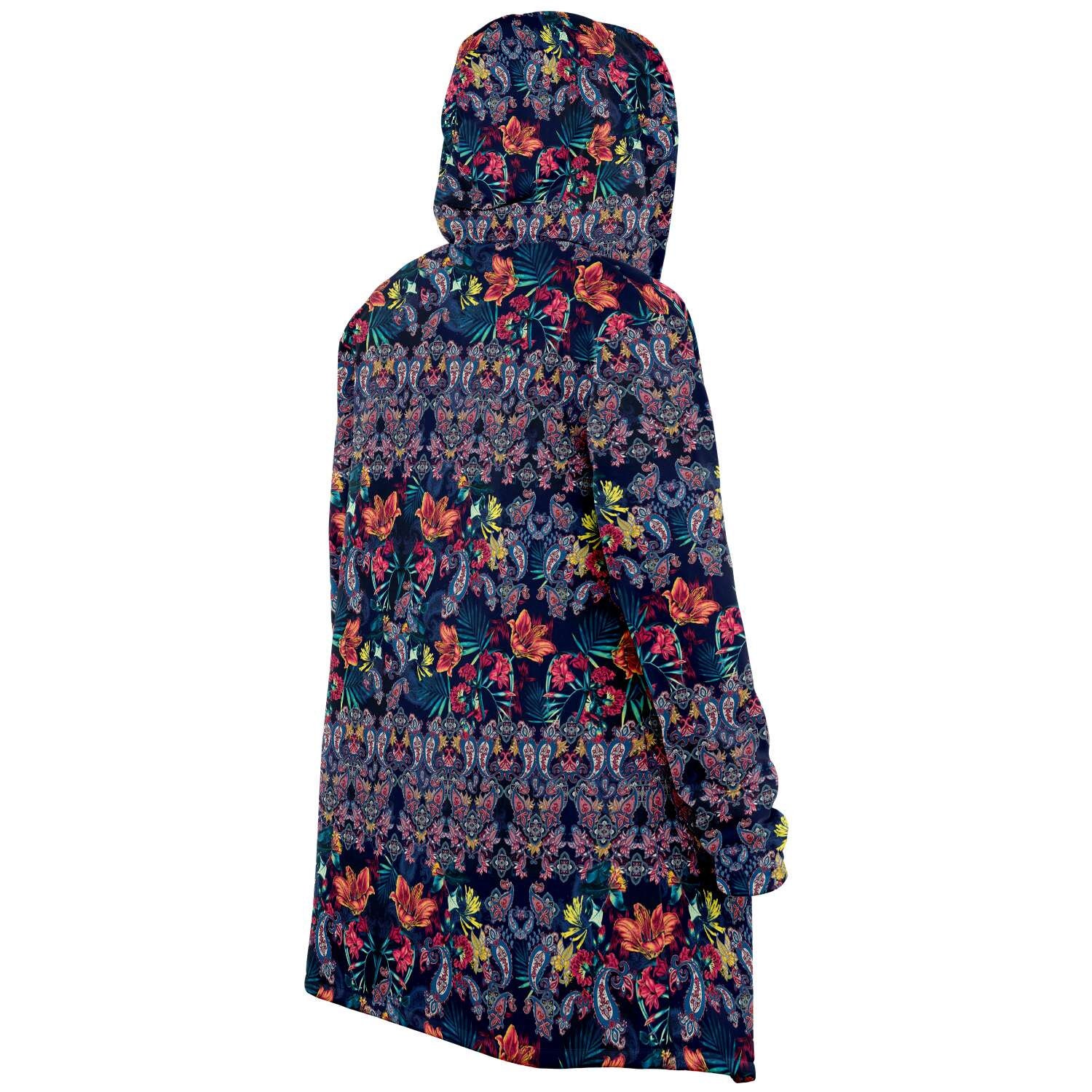 Dark Blue Floral Paisley Microfleece Luxurious Cloak Unisex - Etsy