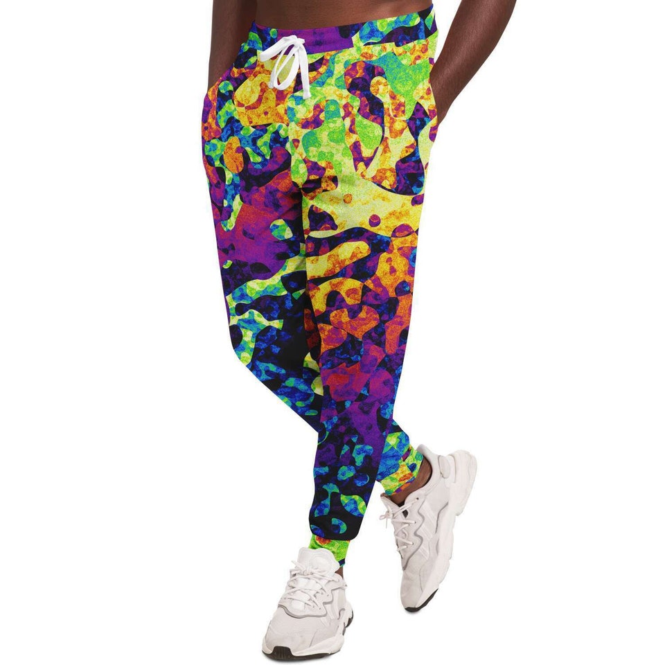 Colorful Crystal Waves Texture Graphic Psychedelic Athletic Joggers ...