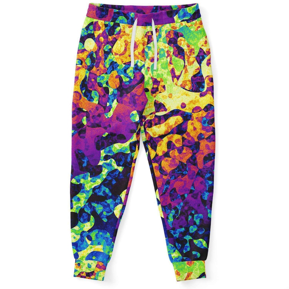 Colorful Crystal Waves Texture Graphic Psychedelic Athletic Joggers ...