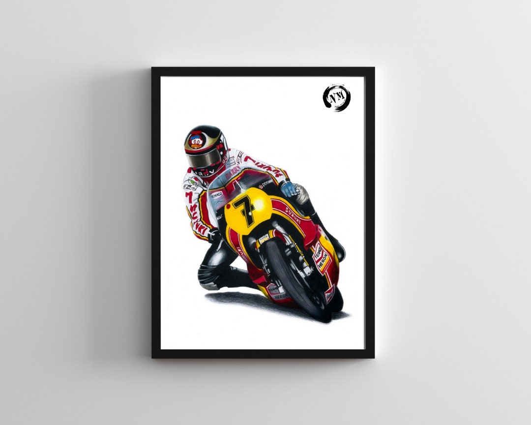 Barry Sheene Wall Art Malerei, Motorrad Poster Druck, Motorrad ...