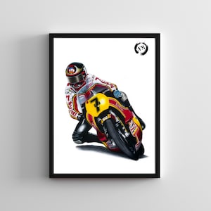 Barry Sheene Wall Art Painting, Motorbike Poster Print, Motorcycle ...