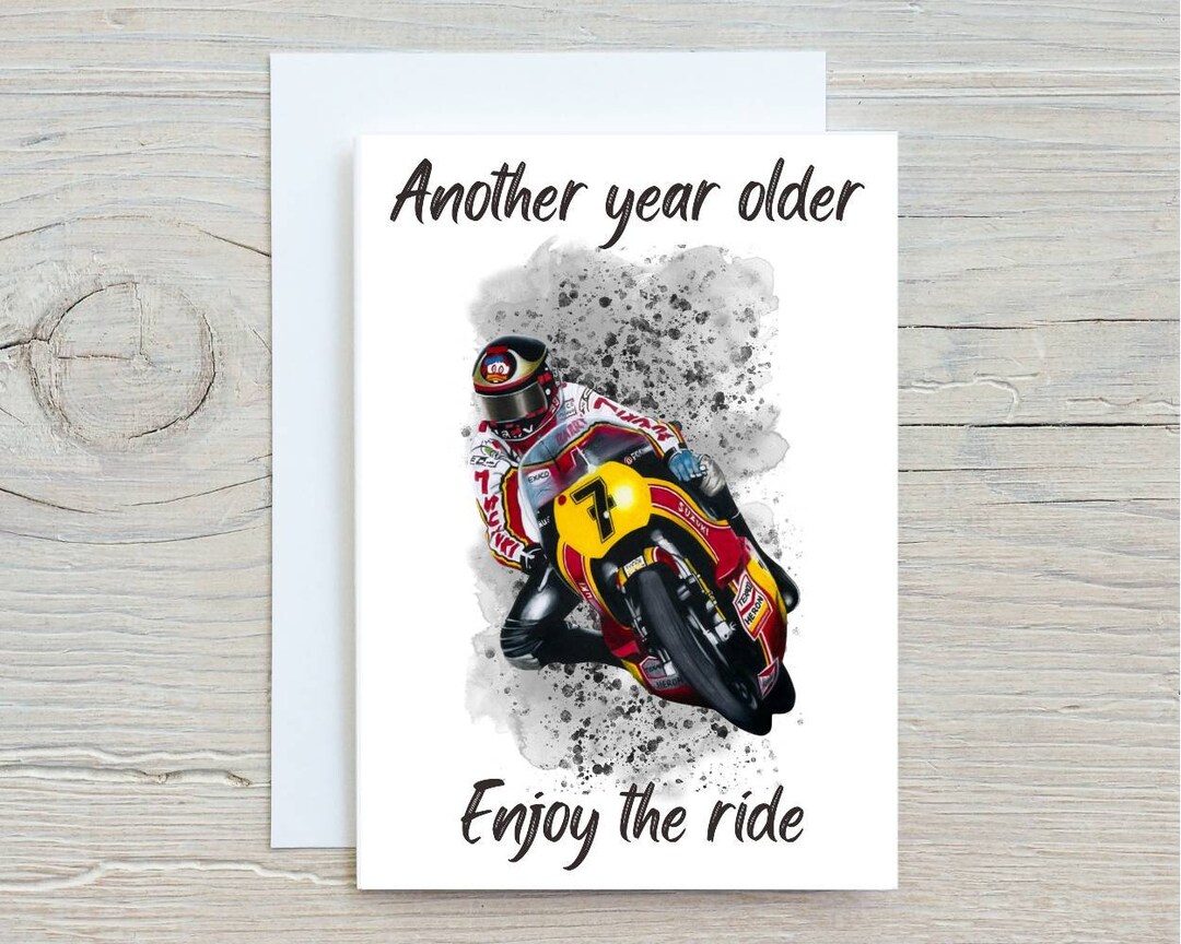 Barry Sheene Motorcycle Birthday Card: Handmade Motogp Art - Etsy