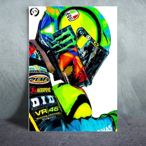 Valentino Rossi Wall Art, Art Print, Rossi VR46 Poster, Motorcycle Gift ...