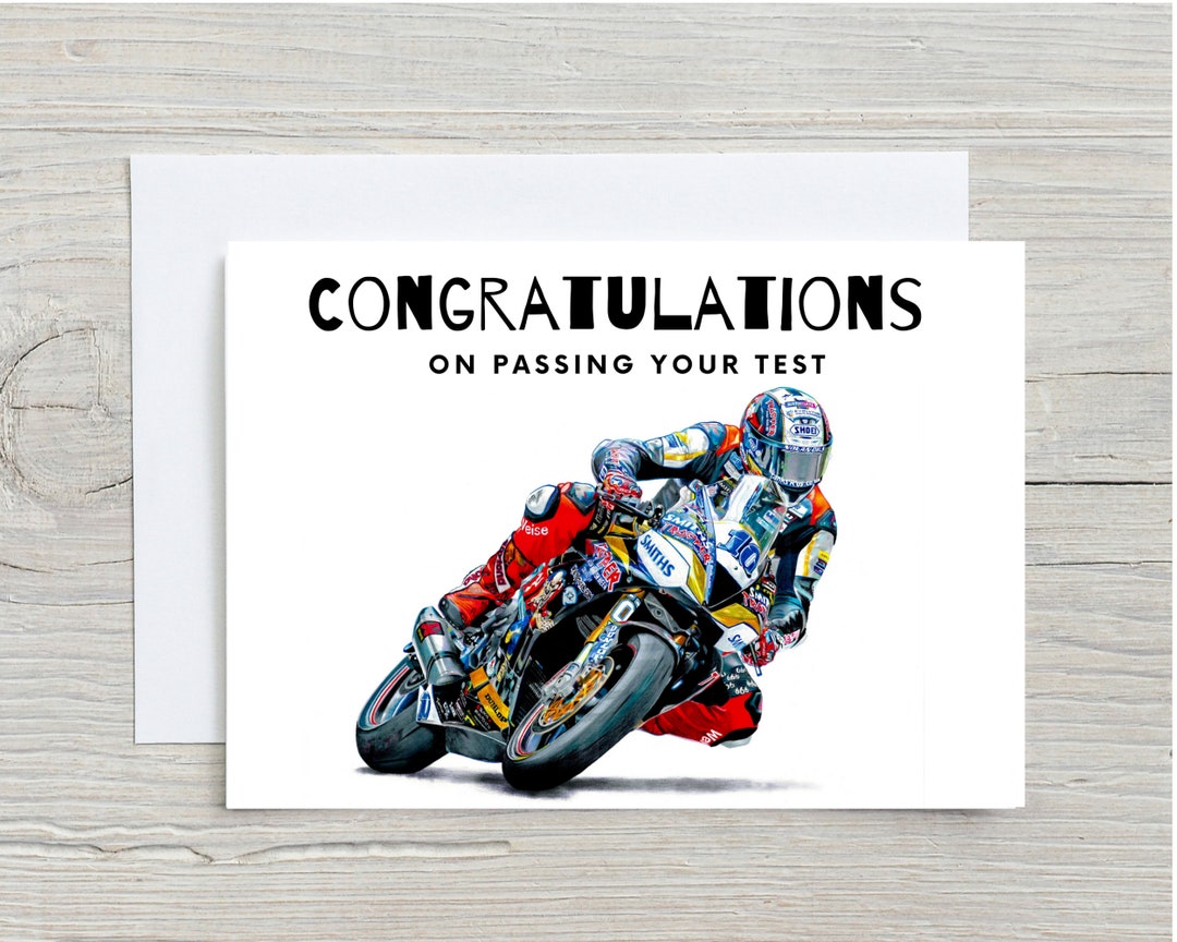 Peter Hickman Motorbike Test Pass Card, Congratulations on Passing Your ...