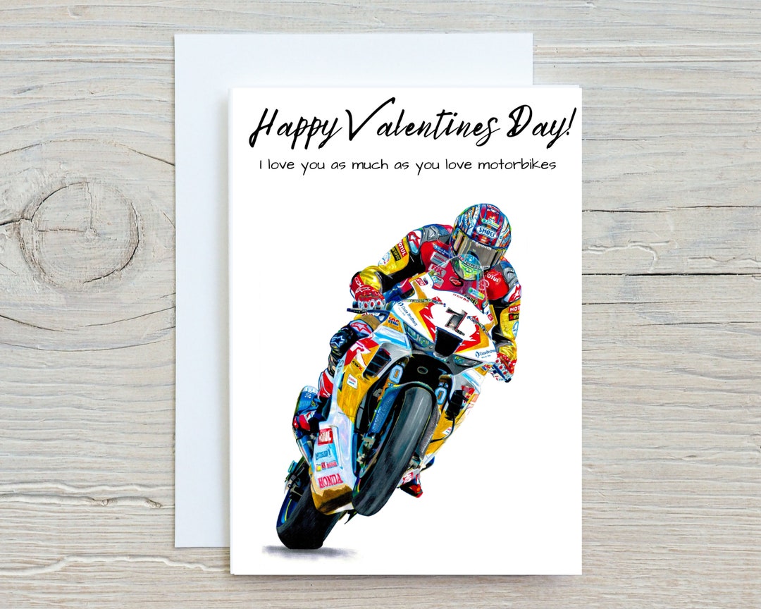 Motorcycle Valentines Card, John Mcguinness Motorbike Card, Valentines ...