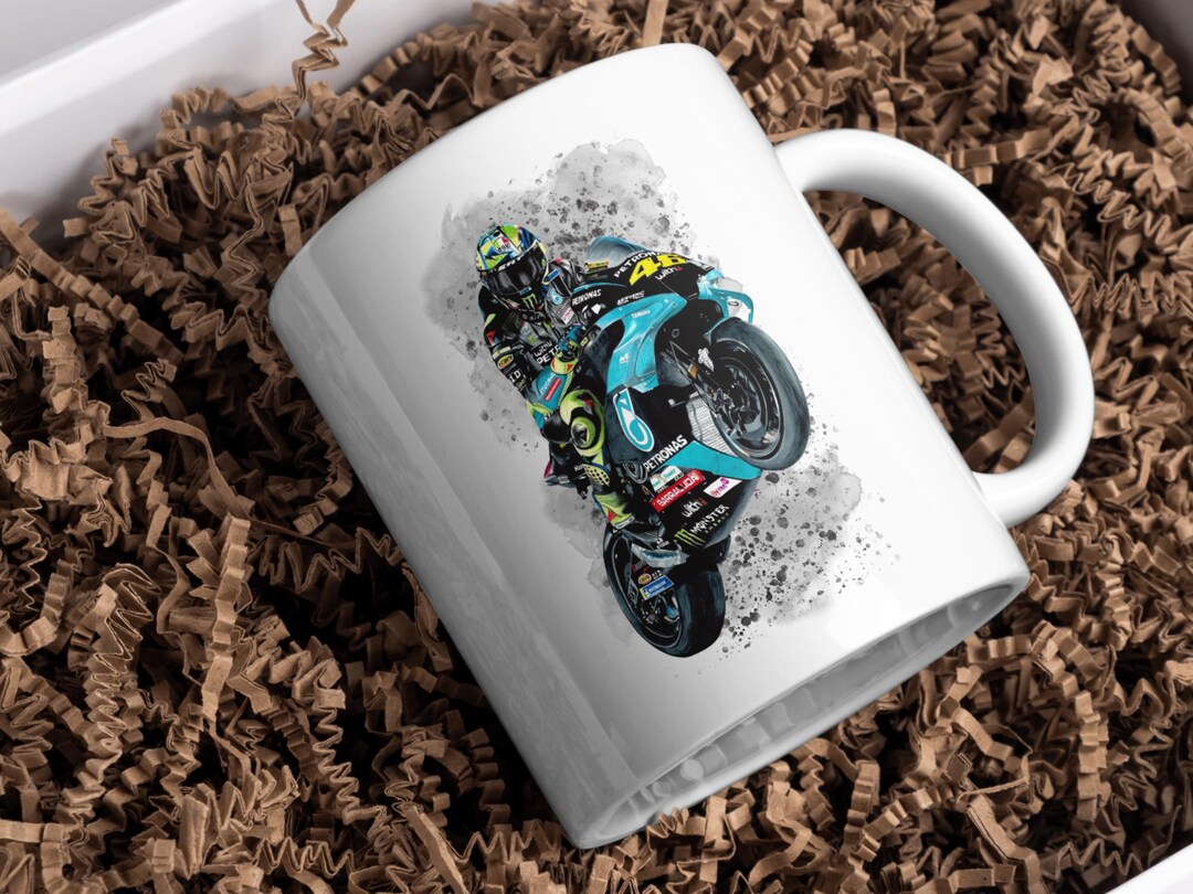 Valentino Rossi Motorbike Mug, Motorcycle Cup, VR46 Art, Motogp Gift ...