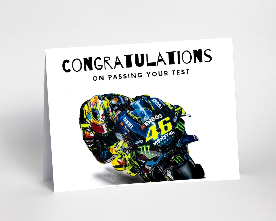 Valentino Rossi Motorcycle Test Card: Biker Congratulations Card - Etsy