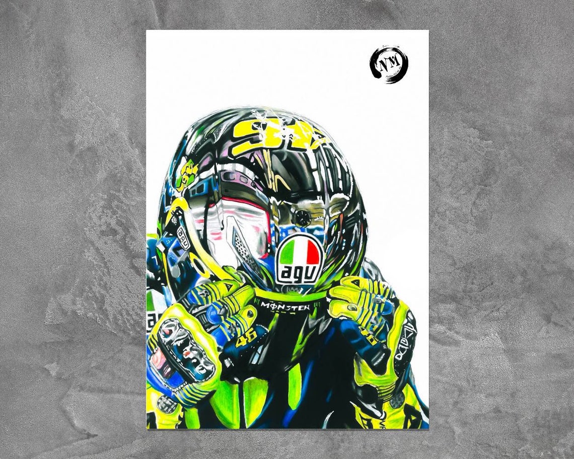 Valentino Rossi Motorcycle Wall Art Painting VR46 Motorbike - Etsy