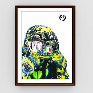 Valentino Rossi Motorcycle Wall Art Painting, VR46 Motorbike Poster ...