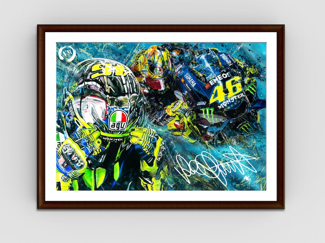 Valentino Rossi Wall Art, Pencil Drawing Print, VR46 Poster, Unique ...