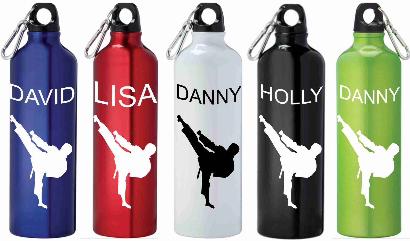 Personalised Water Bottle, Personalised Karate Water Bottle, Textured ...