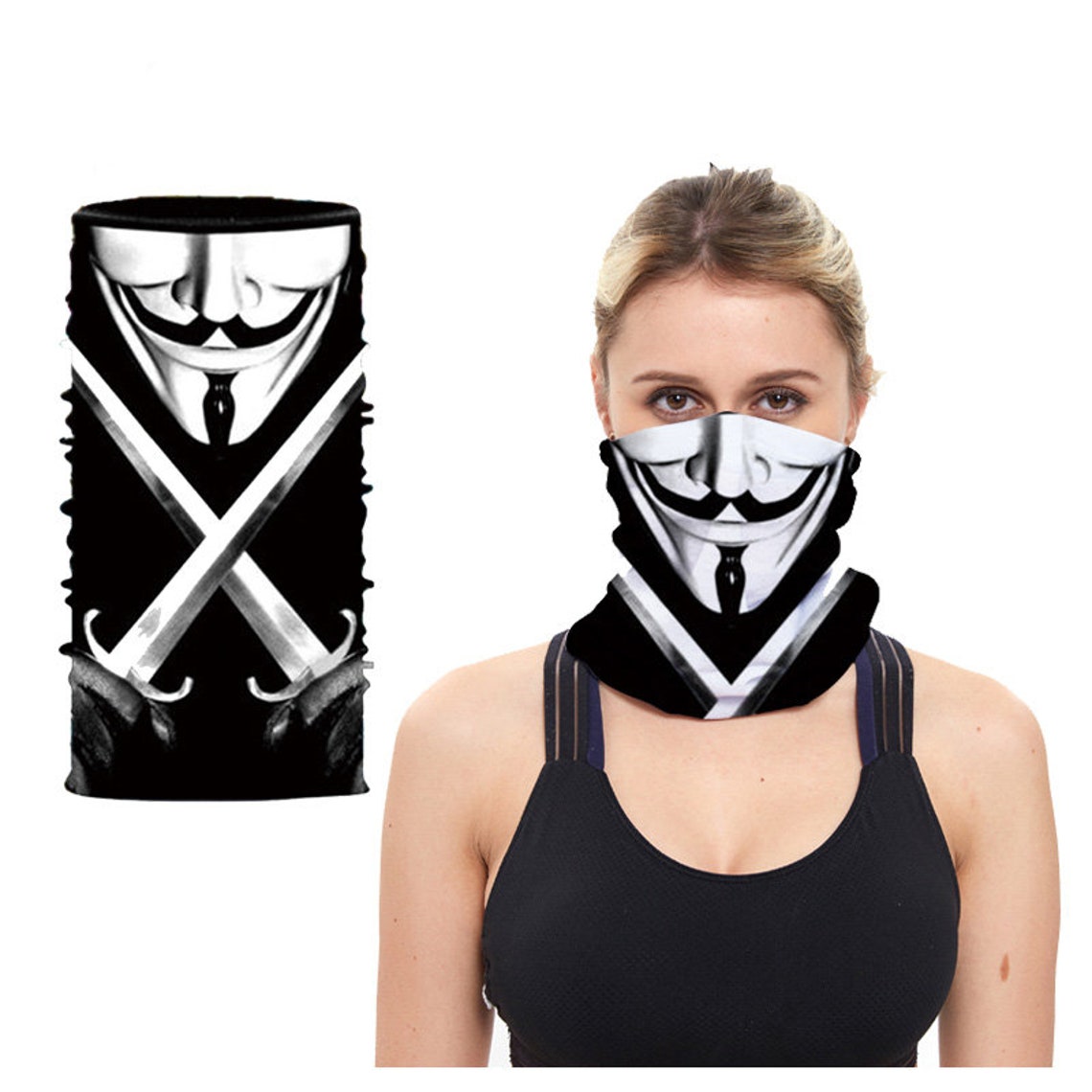 FACE MASK - V for Vendetta ~ Face Mask, Face Masks, Bandana, Sweatband ...