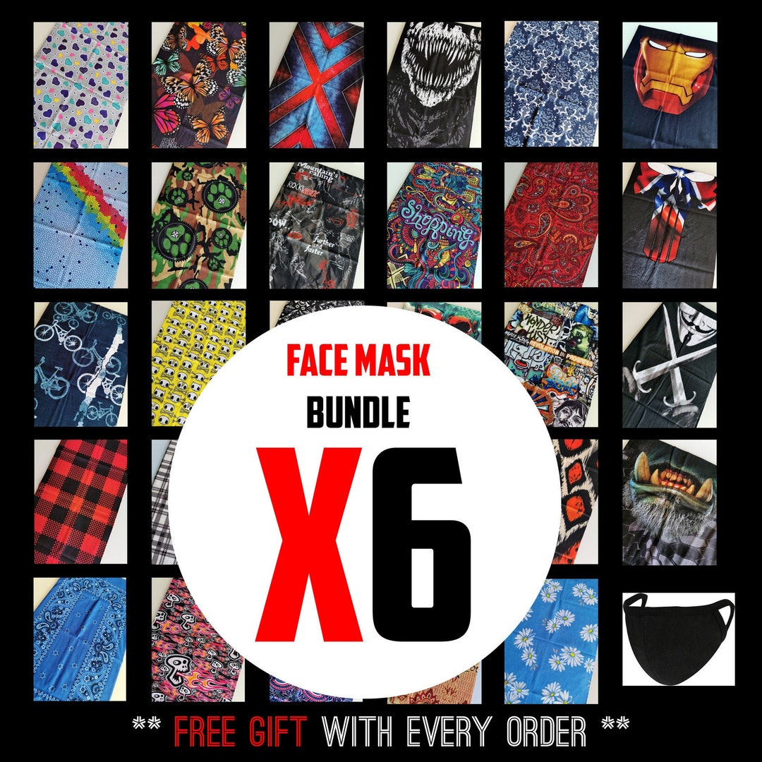 FACE MASK X 6 - (you Choose Which Designs) Free Thermometer - Etsy