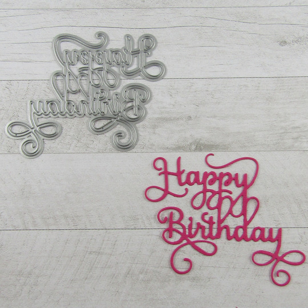 Happy Birthday Scroll Cutting Die Carbon Steel Scrapbooking Card Making ...
