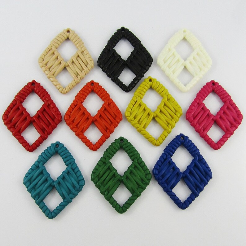 Bulk 10pcs Kite Charm Pendant Acrylic Imitation Rattan 48x39mm - Etsy UK
