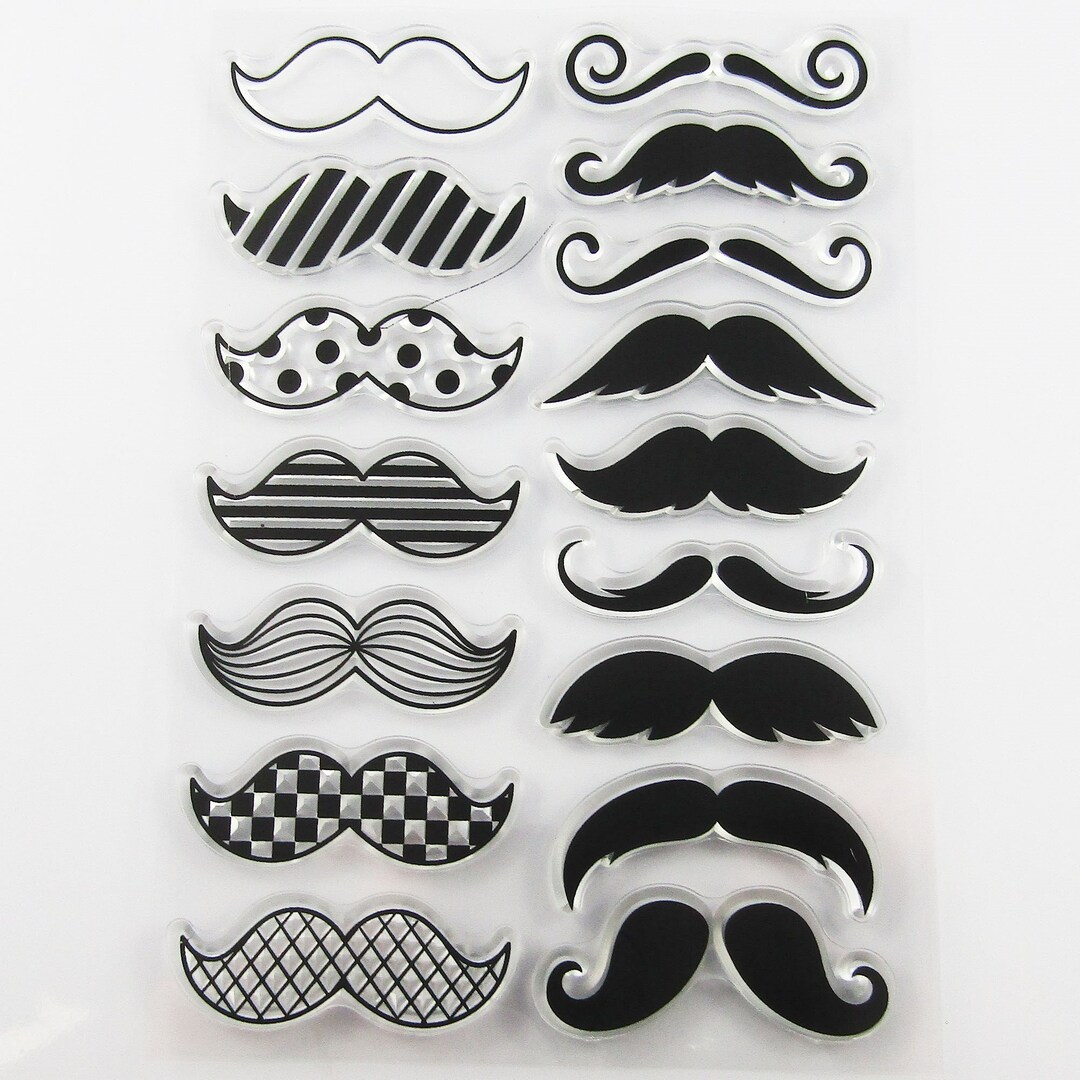 Movember Moustache Mo's Clear Stamp Sheet Silicone Journal Scrapbook ...